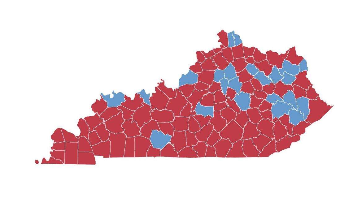 Kentucky governor 2019 vote results map with county totals | Lexington ...